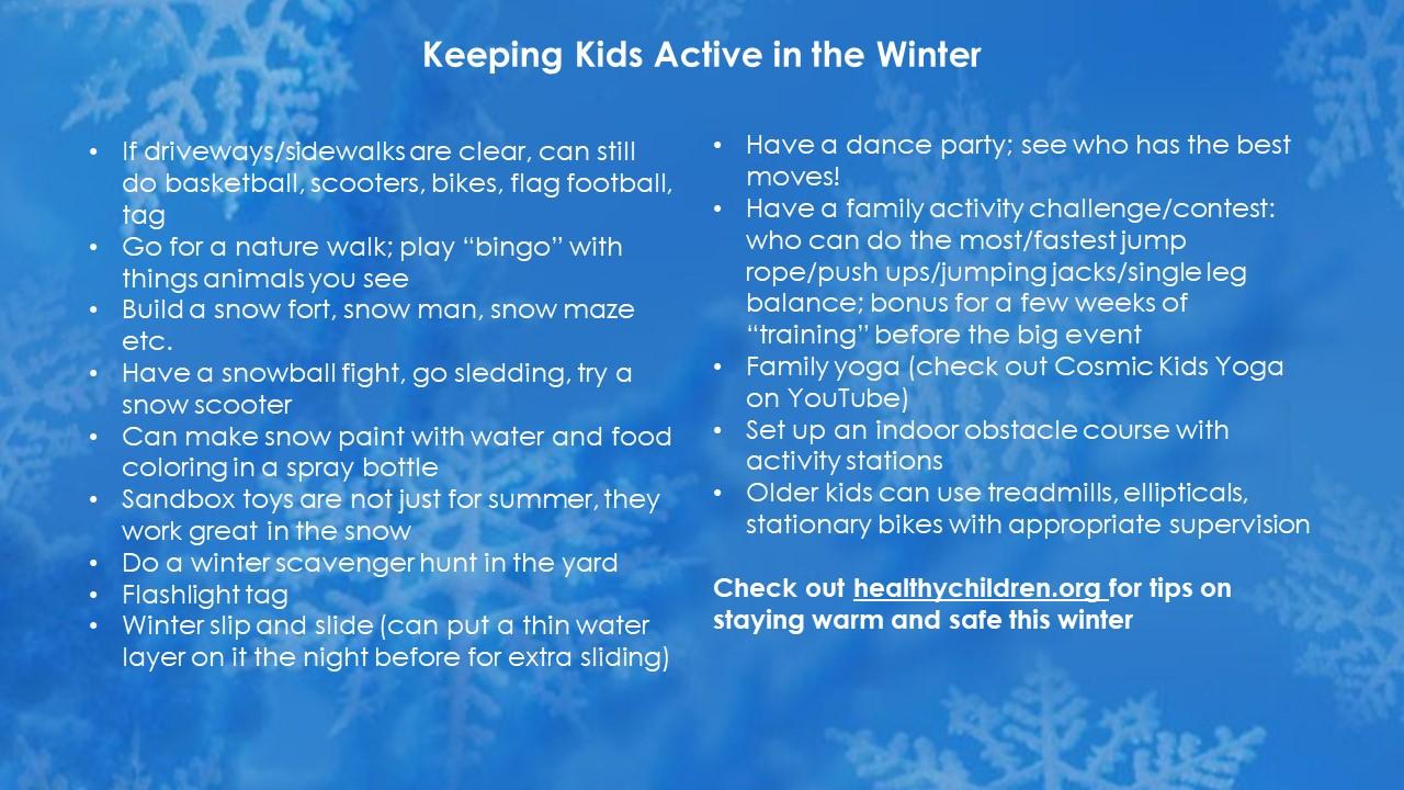 How To Keep Kids Active In The Winter - Genesis Pediatrics